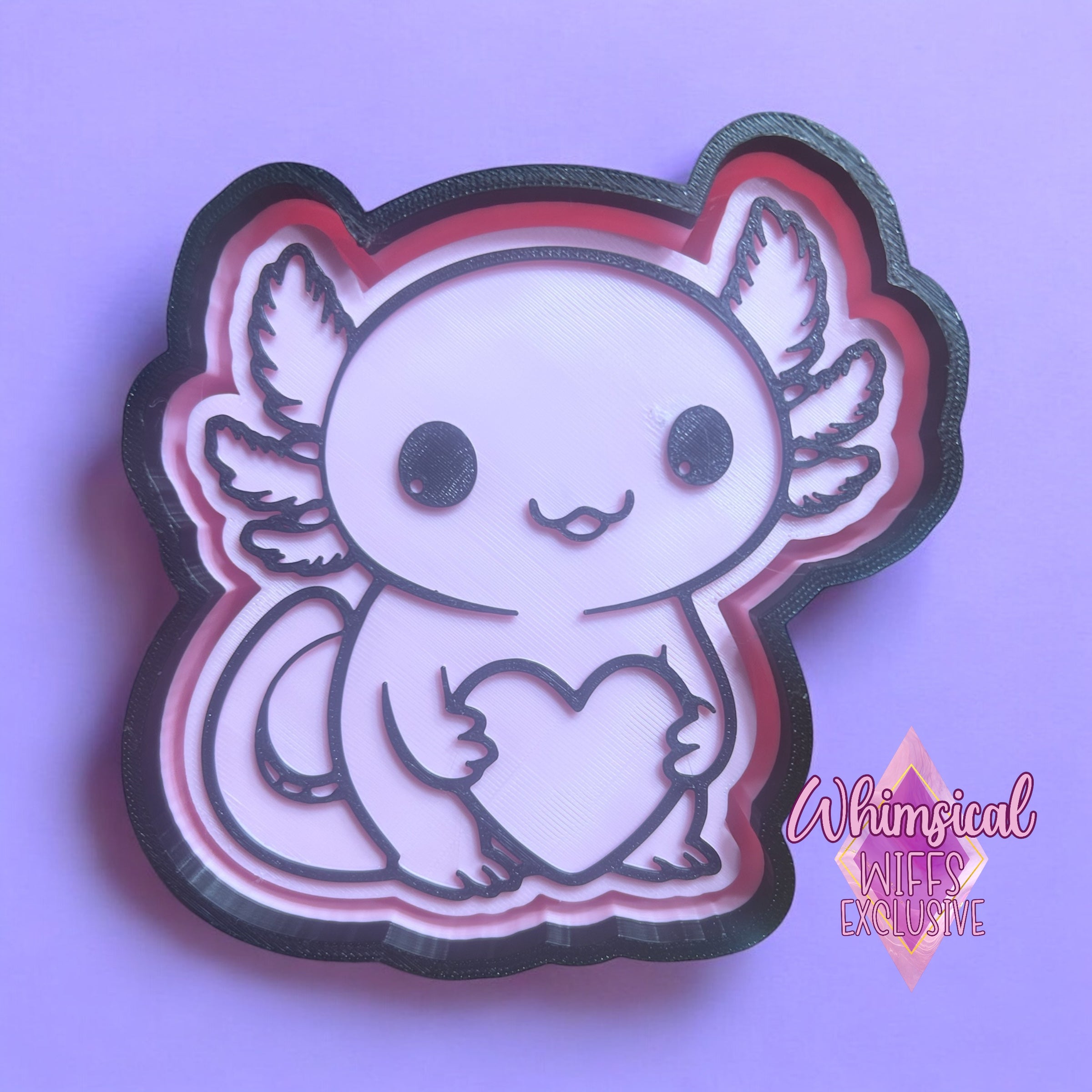 Axolotl with heart – Whimsical Wiffs Freshie Molds & More